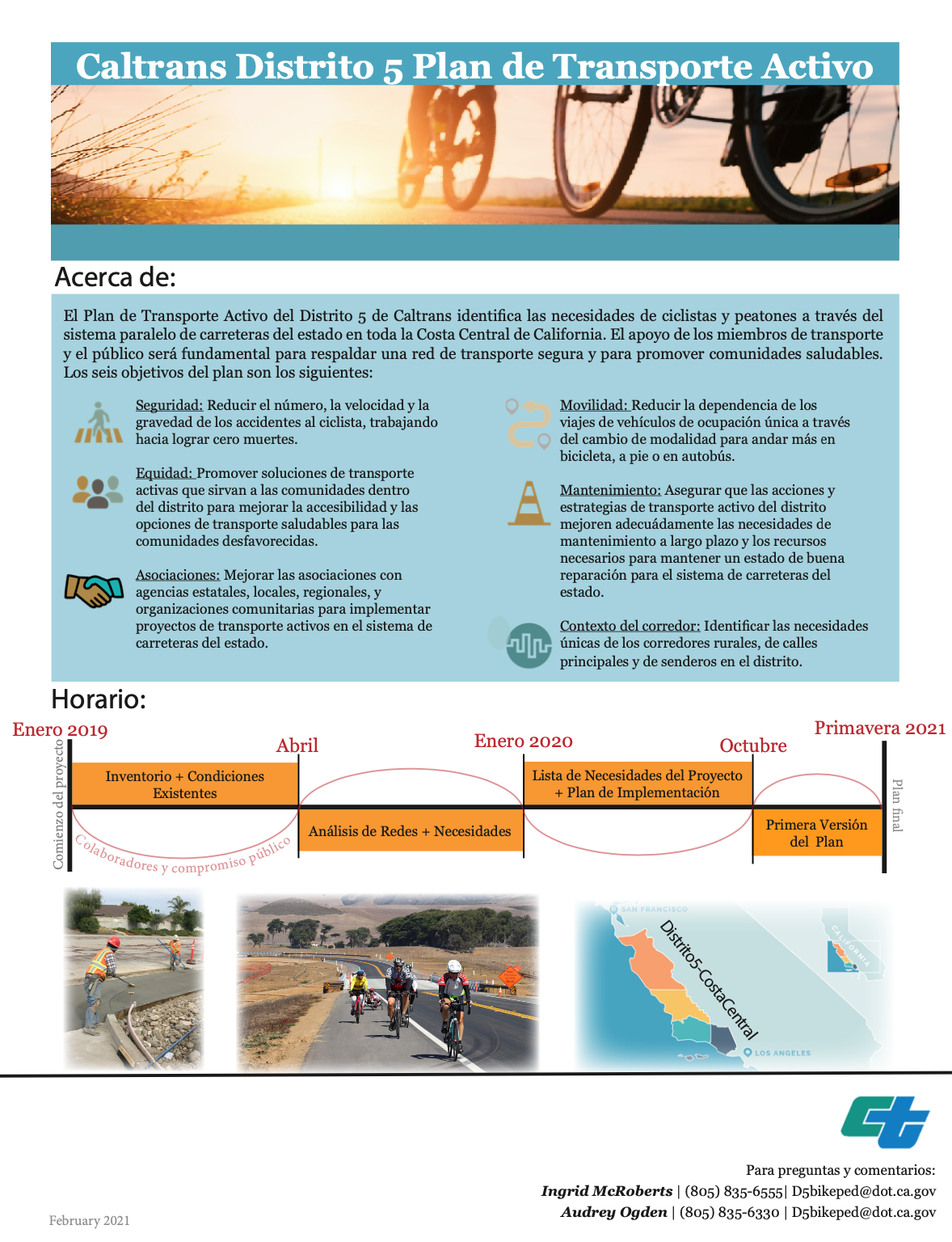 Caltrans Distrito 5 borrador del Plan de Transporte Activo – período de ...