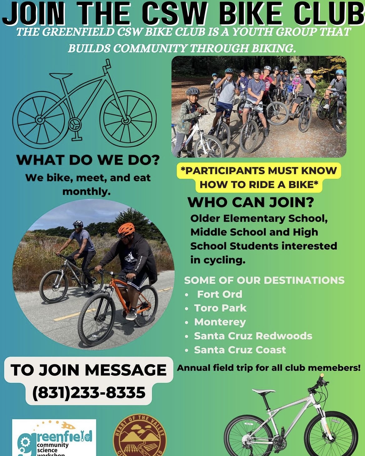 Greenfield CSW Bike Club | Bicycling Monterey | Resources for Anywhere ...