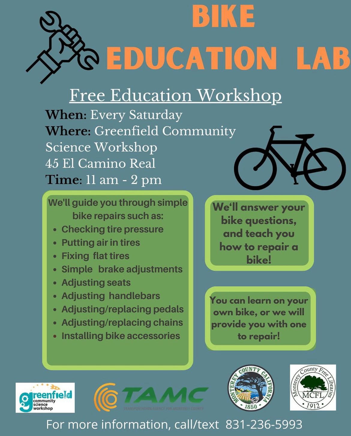 Greenfield: Taller de bicis / Bike Repair Workshops – Greenfield ...